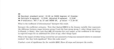 solved i estimate the multivariate linear regression model