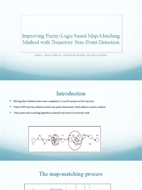 map matching method with trajectory stay point detection pdf