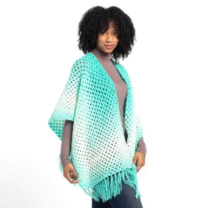Free Beginner Caron Crochet Ethereal Gradient Ruana Pattern