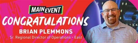 Congratulations To Brian Plemmons On His Recent Promotion To Sr Regional Director Of Operations
