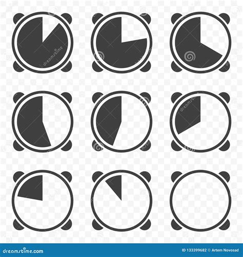 Set Of Timers Icons On Transparent Background Vector Stock Illustration Illustration Of