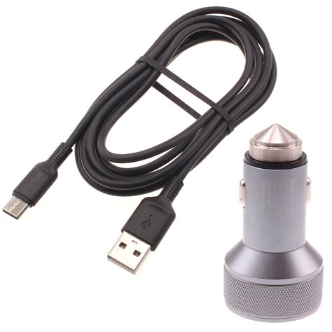24w Fast Car Charger For Jitterbug Smart3 Phone 2 Port 6ft Usb C Cable Dc Socket Power Adapter