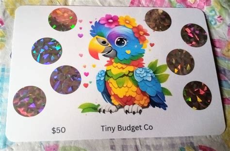 Parrot Colorful Scratch Off Saving Challenge Low Income Etsy