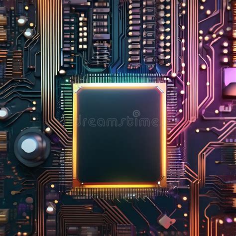 Glowing Circuit Board Futuristic Technology Concept Electronic