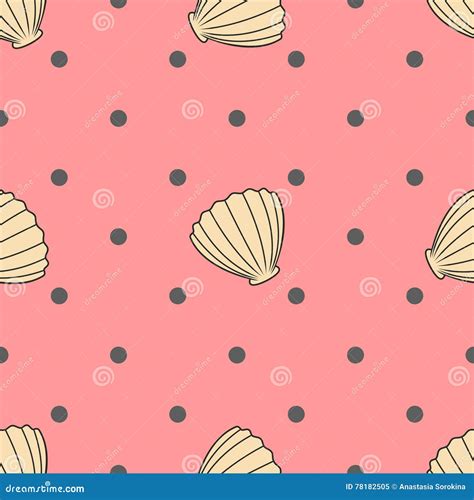 Shell Vector Seamless Pattern Stock Vector Illustration Of Backdrop Beach 78182505