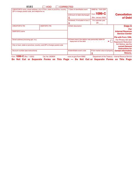IRS Form 1099 C Fill Out Printable PDF Forms Online