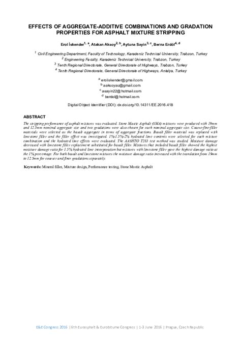 Pdf Effects Of Aggregate Additive Combinations And Gradation Properties For Asphalt Mixture