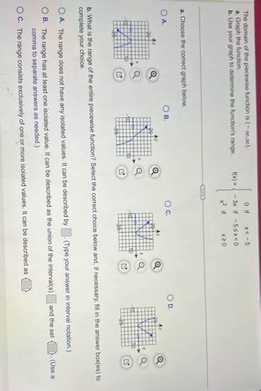 Solved The Domain Of The Piecewise Function Is ∞ ∞ A