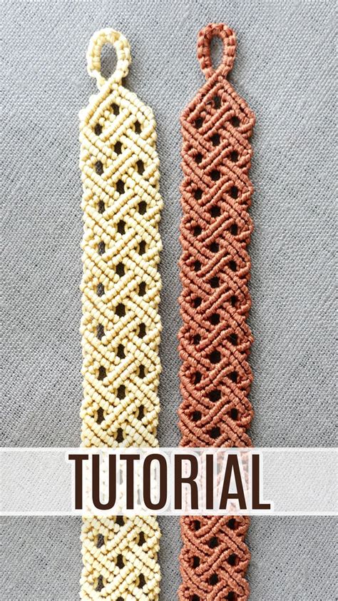 Celtic Style Mens Bracelet Tutorial Basket Weave Pattern Macrame