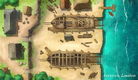 Beach Shipyard Rpg Map By Limithron Limithron