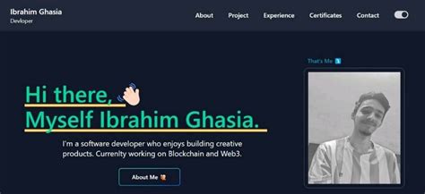 Portfolio Nextjs Tailwindcss Ibrahim Ghasia