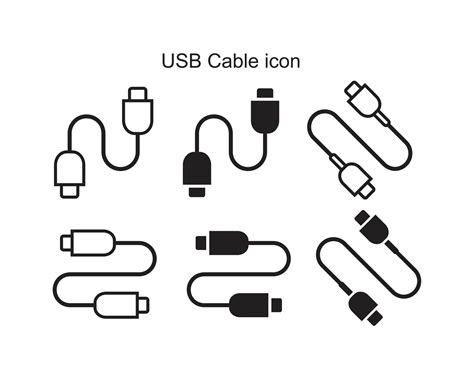 USB Cable Icon Template Black Color Editable USB Cable Icon Symbol Flat Vector Illustration For