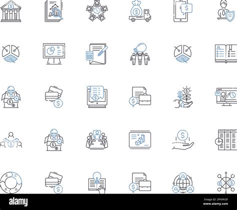 Financial Control Line Icons Collection Budgeting Savings Investing