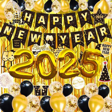 Happy New Year Decorations 2025 Happy New Year Banner New Years