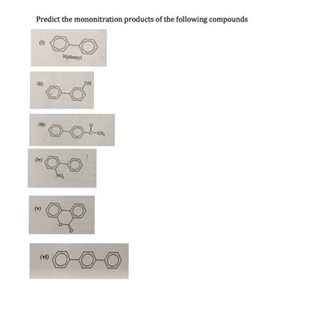 Solved Predict the mononitration products of the compounds | Chegg.com