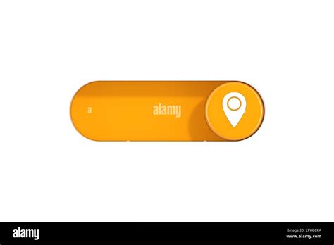 Yellow Toggle Switch Slider With Map Pointer Pin Icon On A White