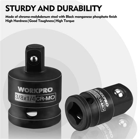 4 Piece Impact Socket Adapter And Reducer Set 1 4 3 8 1 2 Drive Socket