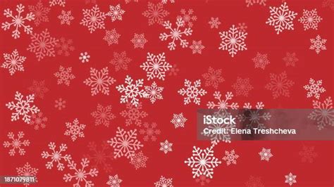 크리스마스 빨간 배경 와 눈송이 벡터 텍스처 디자인 요소 복사 공간이 있는 겨울 방학 계절 구성 배경 화면 프로모션 배너 또는 인사말 카드 템플릿 12월에 대한 스톡 벡터