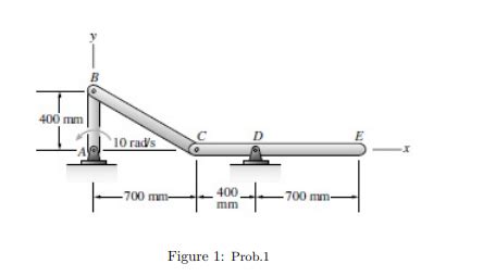 Solved 1 Bar AB In Fig 1 Rotates With A Constant Angular Chegg Com