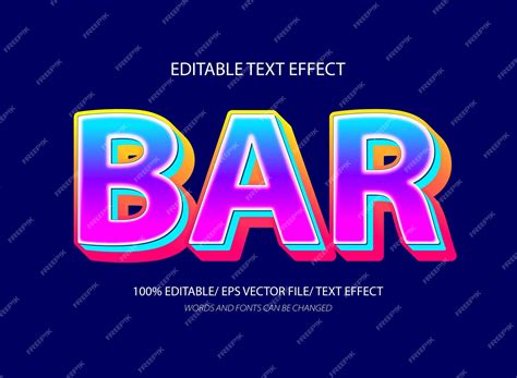 Premium Vector Bar 3d Editable Text Effect
