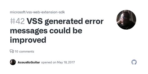 Vss Generated Error Messages Could Be Improved · Issue 42 · Microsoft