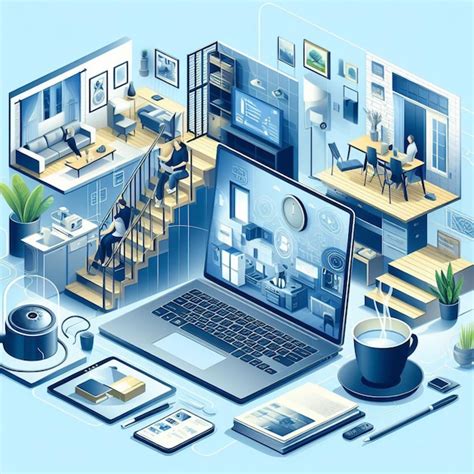 Premium Photo Seamless Integration Of Technology Into Daily Laptop In Various Domestic