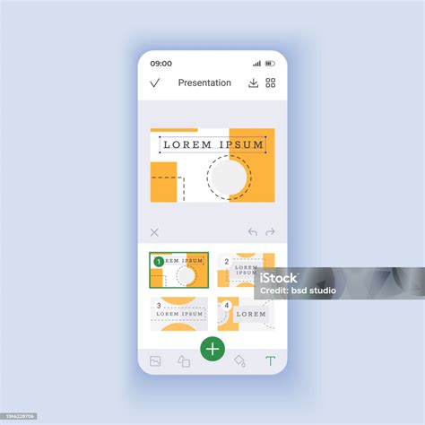 가벼운 스마트 폰 인터페이스 벡터 템플릿을 만드는 프리젠 테이션 Brand Name Smart Phone에 대한 스톡 벡터 아트