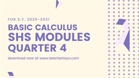 Basic Calculus Senior High School Learning Modules Quarter 4 Free