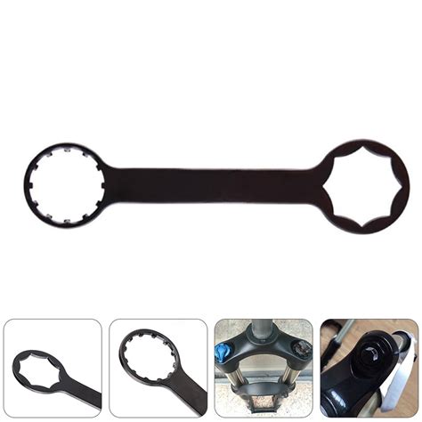 Worgeous 1pc Front Fork Wrench Alloy Repair Spanner Tool For Mountain Bike Black Worgeous 1pc Front Fork Wrench Alloy Repair Spanner Tool For Mountain Bike Black