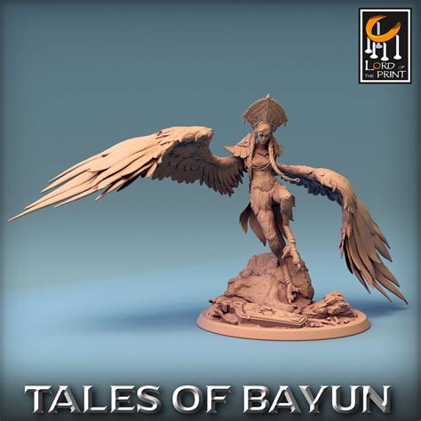 Female Harpy V5 Dnd Miniatures Compatible With 28mm 32mm Fantasy Minis