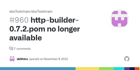 Builder 072pom No Longer Available · Issue 960 · Doctoolchain