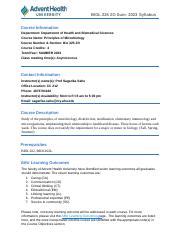 BIOL Principles Of Microbiology Summer Syllabus Course Hero