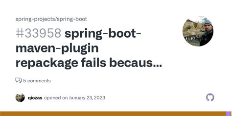 spring boot maven plugin repackage fails because of slash char on