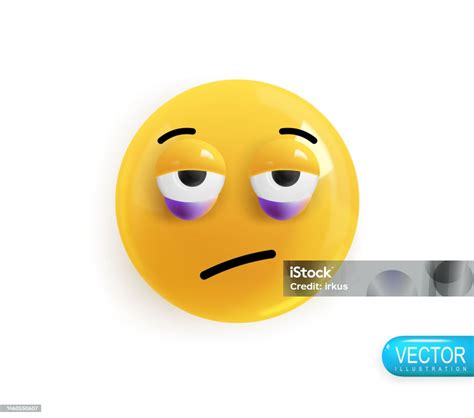 현실적인 3d 아이콘입니다 이모티콘 얼굴 플라스틱 만화 스타일의 노란색 광택 색상 이모티콘 렌더링 검은 눈에 대한 스톡 벡터 아트 및 기타 이미지 Istock