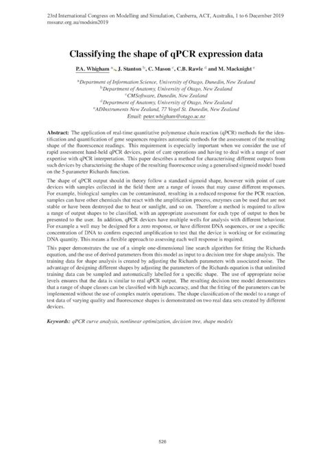 Pdf Classifying The Shape Of Qpcr Expression Data · Classifying The