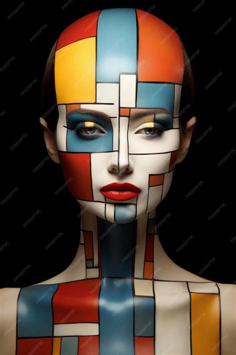 Premium Ai Image Abstract Geometric Portrait Of A Woman 45