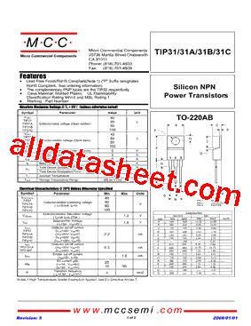 TIP C Datasheet PDF Micro Commercial Components