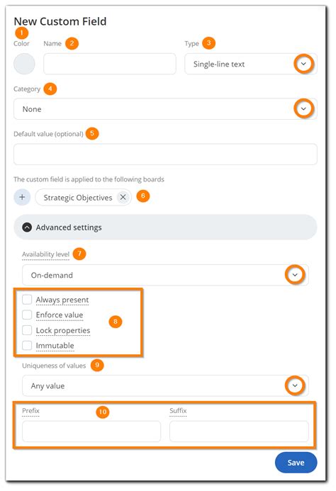 how to create and manage custom fields businessmap knowledge base