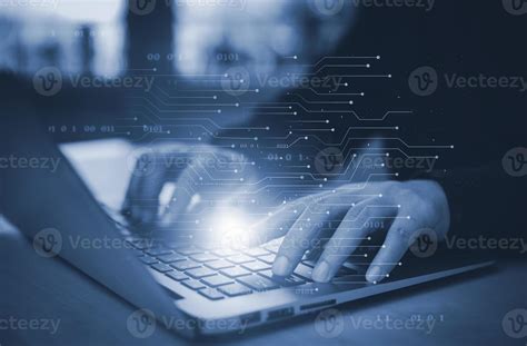 Businessman Hand Touch With Code Html And Programming On Screen Laptopprogrammer Development