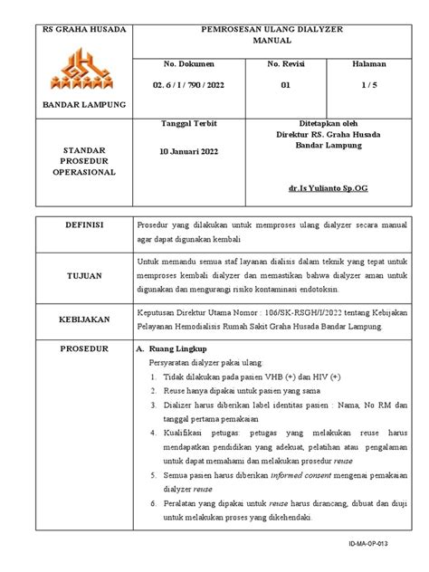 Spo Reuse Dialyzer Manual Pdf