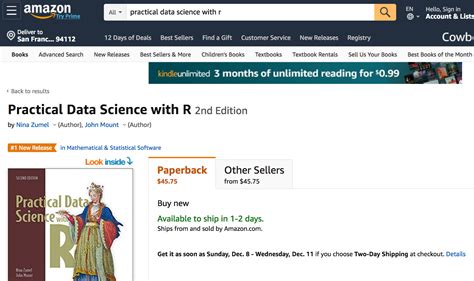 Practical Data Science With R Nd Edition Now In Stock At Amazon Win Vector LLC