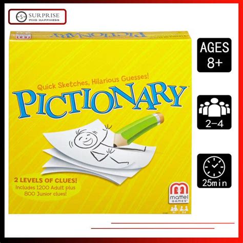 Pictionary Board Game Guess And Drawing Game Classic Board Game For
