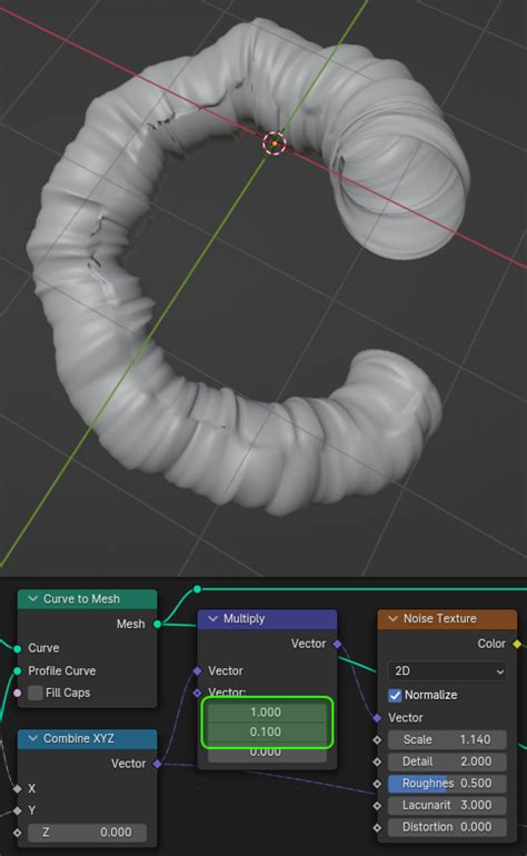 Stretch Noise Displacement Along Curve Geometry Nodes Blender Stack Exchange