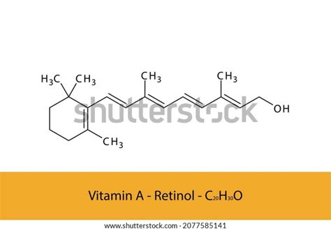 Retinol Skeletal Structure Molecular Formula Organic Stock Vector