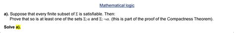 Solved Mathematical Logic A