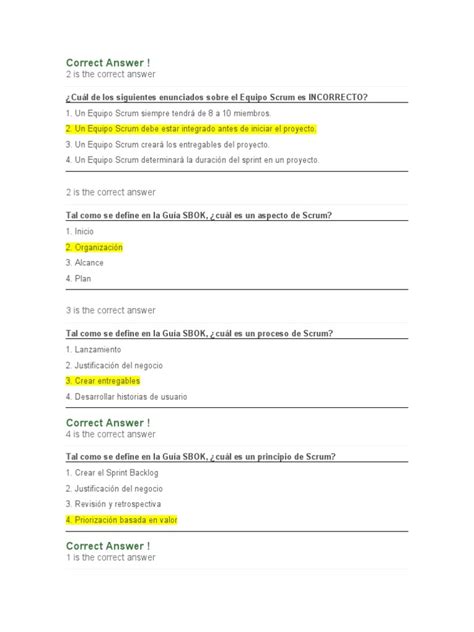 2 Correct Answer Scrum Pdf Scrum Desarrollo De Software
