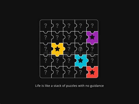The Complete Puzzle With Mysterious Part Vector Illustration Stock