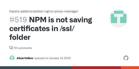 Npm Is Not Saving Certificates In Ssl Folder · Issue 519 · Hassio Addonsaddon Nginx Proxy