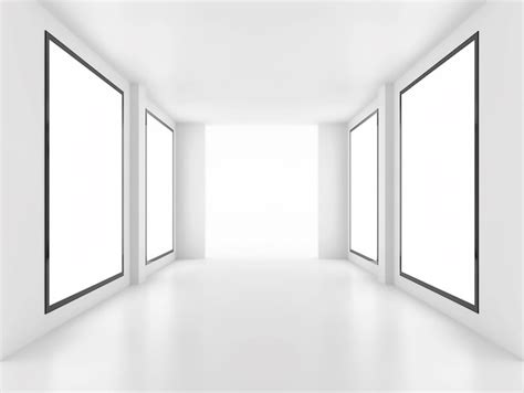 Premium Photo Digital White Frames Four Aligned Varied Facing Angles