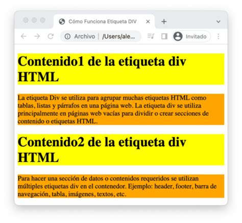 Etiqueta DIV HTML Desde Cero